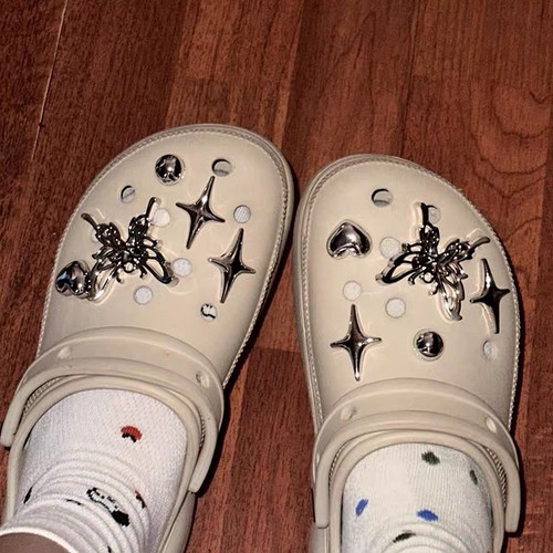 1PC INS Butterfly Heart Detachable Shoes Chain Shoe Buckles Decor ...