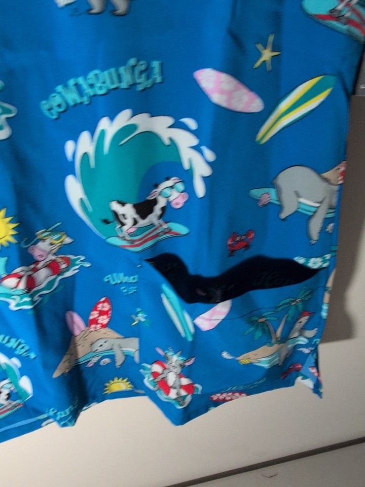 Dickies Scrub Top Fun Beach Animals Size Small Womens | eBay