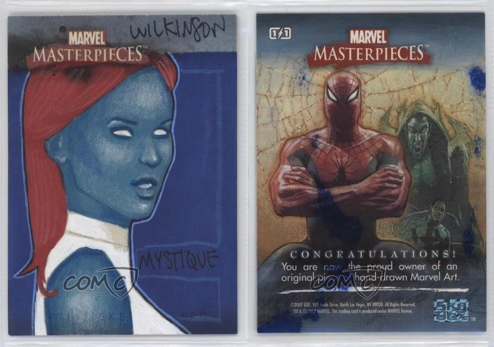 2007 Fleer Marvel Masterpieces 1/1 Sarah Wilkinson Mystique Auto Sketch ...