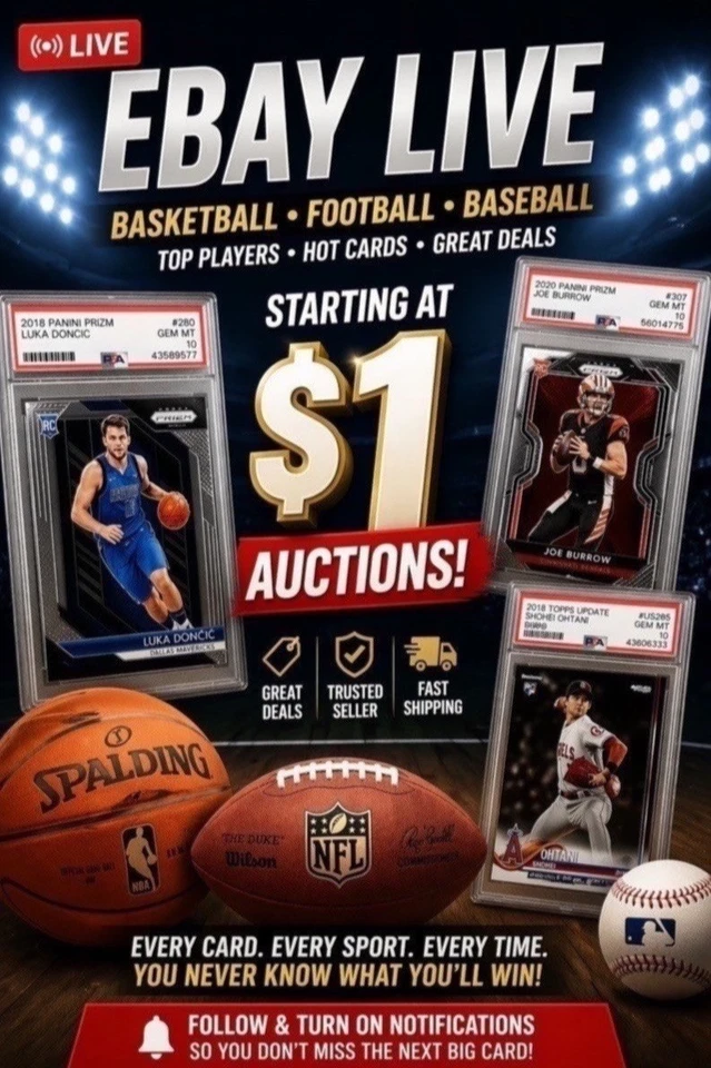Sports Singles At One Dollar! ABSOLUTE MOVIE! 6/3/26 - eBay Live