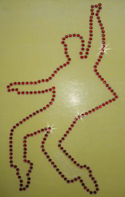 ELVIS outline RED IRON-ON RHINESTONE T-SHIRT TRANSFER applique ...