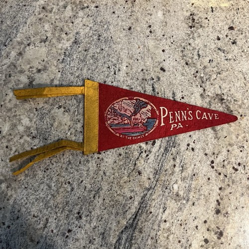 Vintage Penn's Cave At The Chimes Pennsylvania PA Souvenir Felt Pennant ...