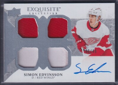 SIMON EDVINSSON - 2023 Upper Deck Exquisite Rookie Auto Quad Patch #FL ...