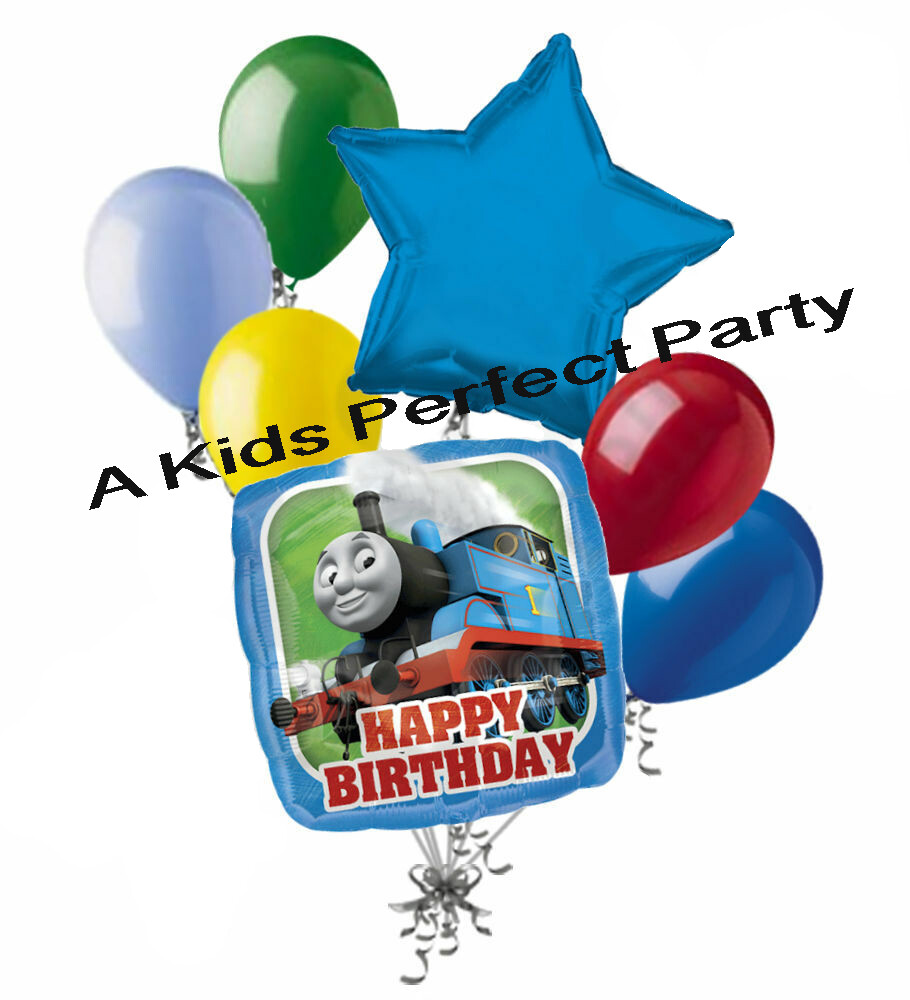 Thomas the Tank Train Engine Balloon 7 pc Bouquet Party Decoration ...