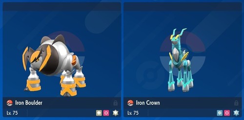 Non Shiny 6IV** Iron Boulder & Iron Crown Bundle Pokemon Scarlet/Violet ...