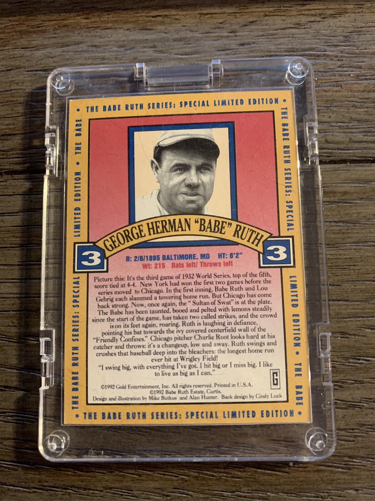 Babe Ruth 1992 Gold Entertainment The Called Shot Limited Edition ...