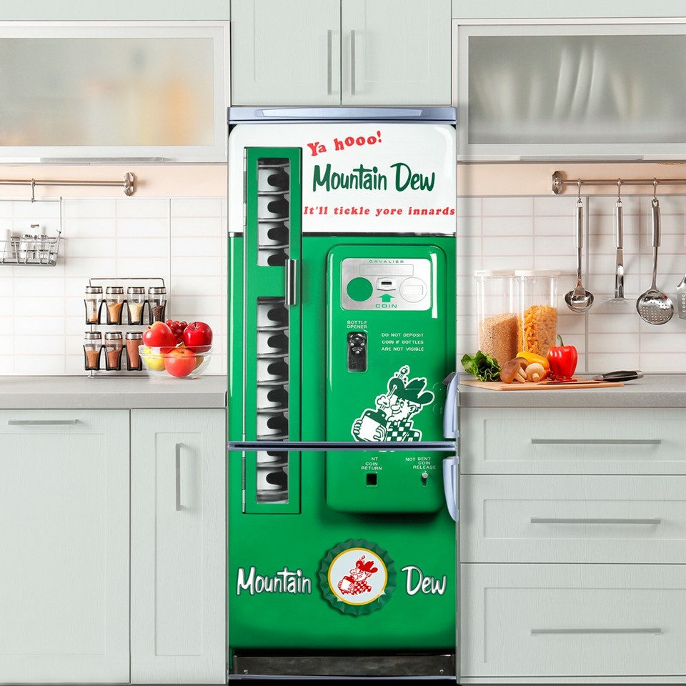 Mountain Dew Vending Machine Decal Fridge Decal Waterproof Door mural ...