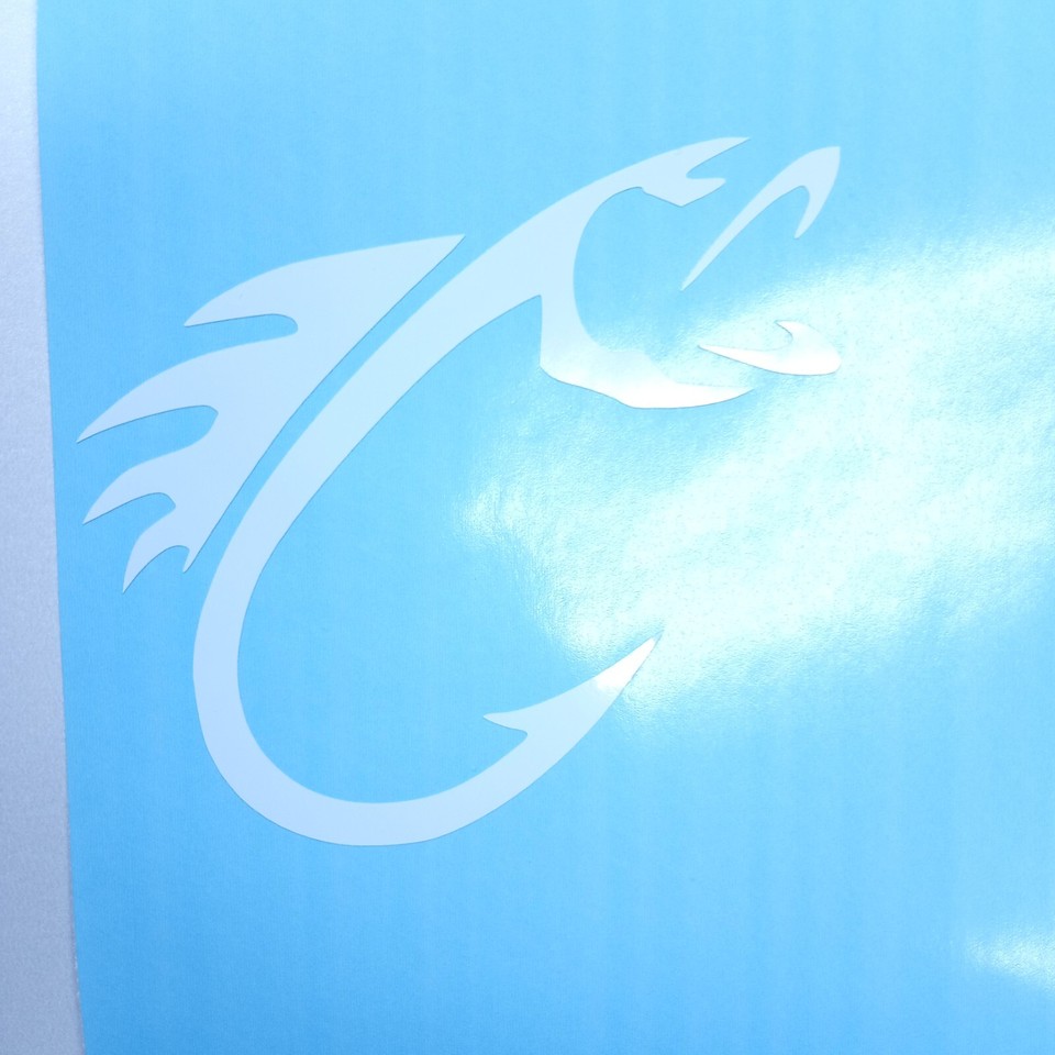 Fish Hook Vinyl Decal Car Truck Boat Laptop Fishing Sticker | eBay