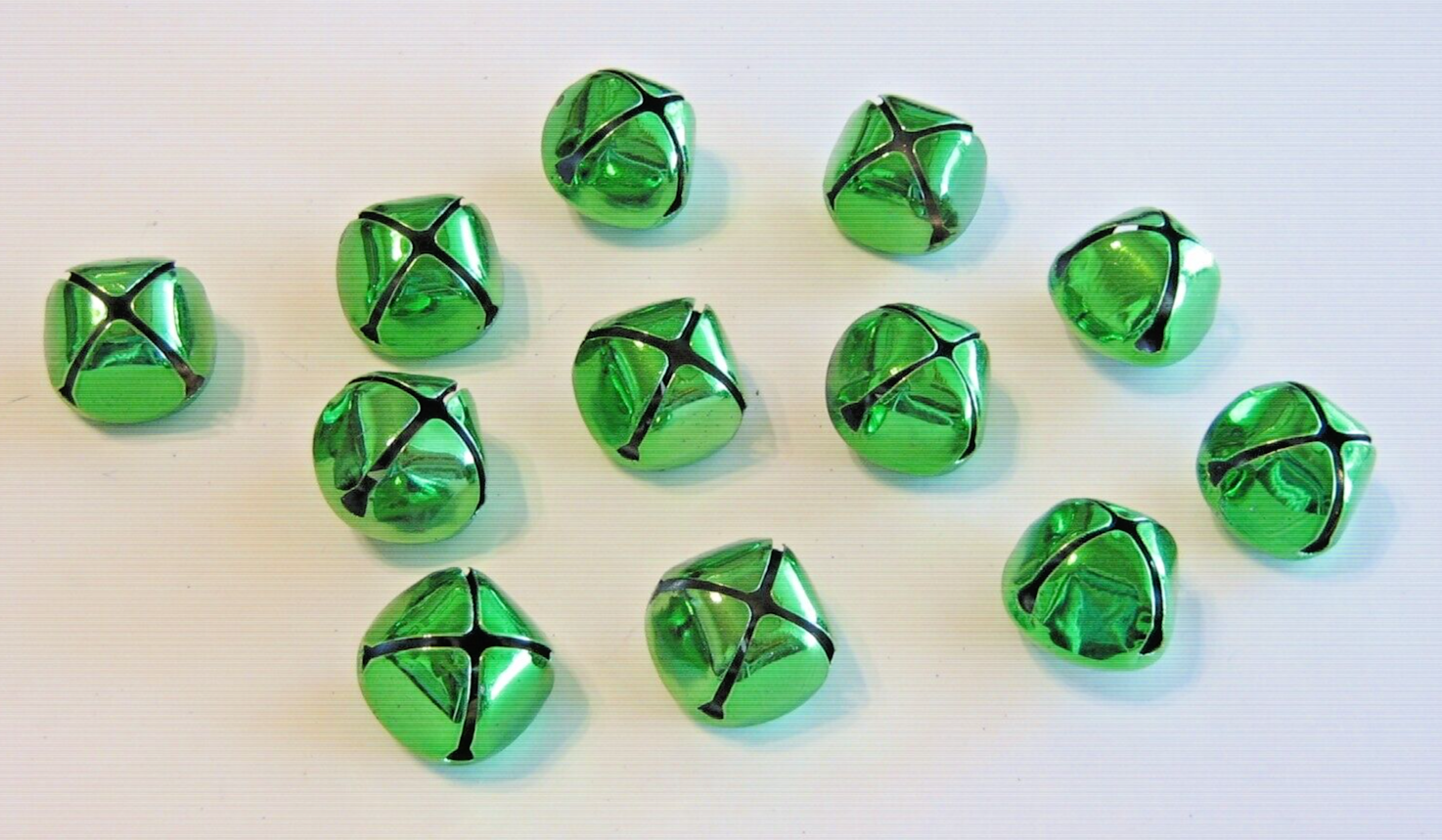 Christmas Bells Miniature Ornaments 4 Sided Metal Shiny Green 1 1/2" | eBay