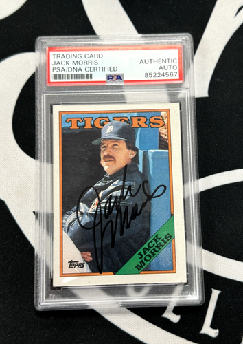 1988 Topps Jack Morris Signed Card #340 autographed PSA Auto HOF Tigers ...
