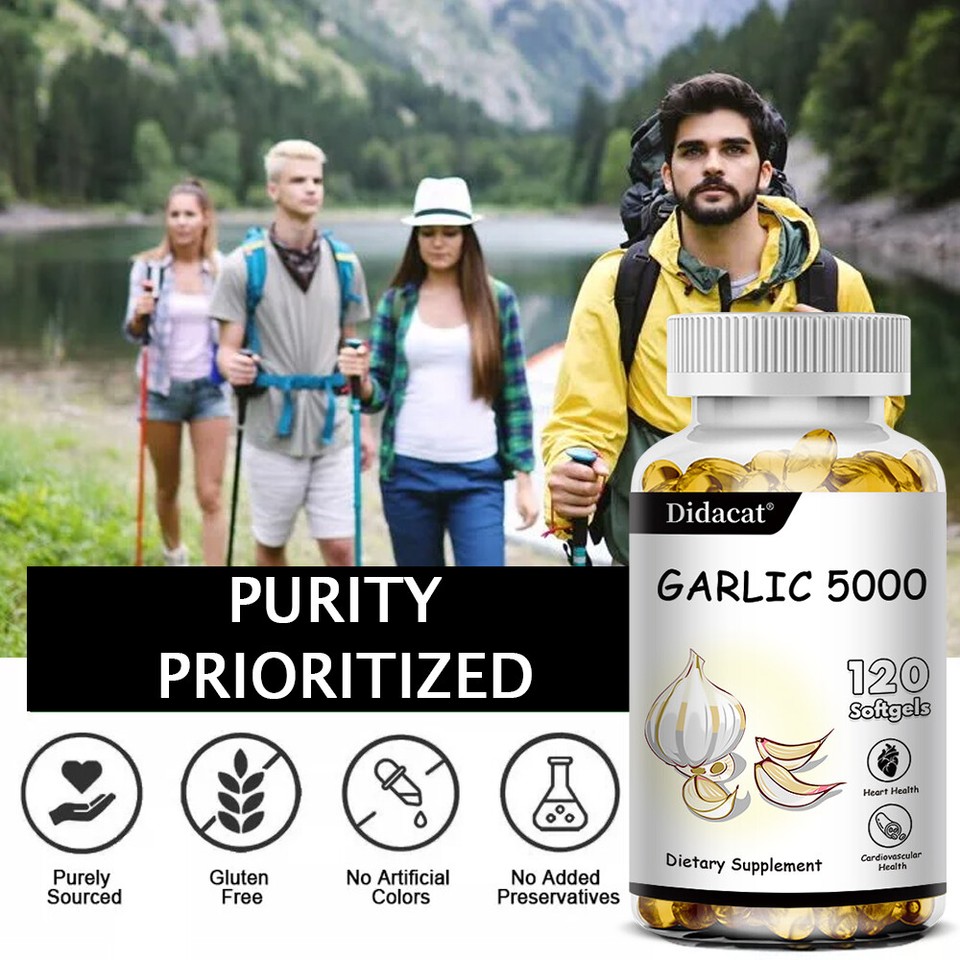 Odorless Garlic Extract 5000 Mg Cholesterol & Antioxidant Supplement 30 ...