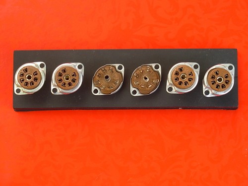 6 ZOCCOLI A 7 PIN PER VALVOLE TIPO EL90 EZ90 DL96 EF94 SUVAL NOS TUBE ...