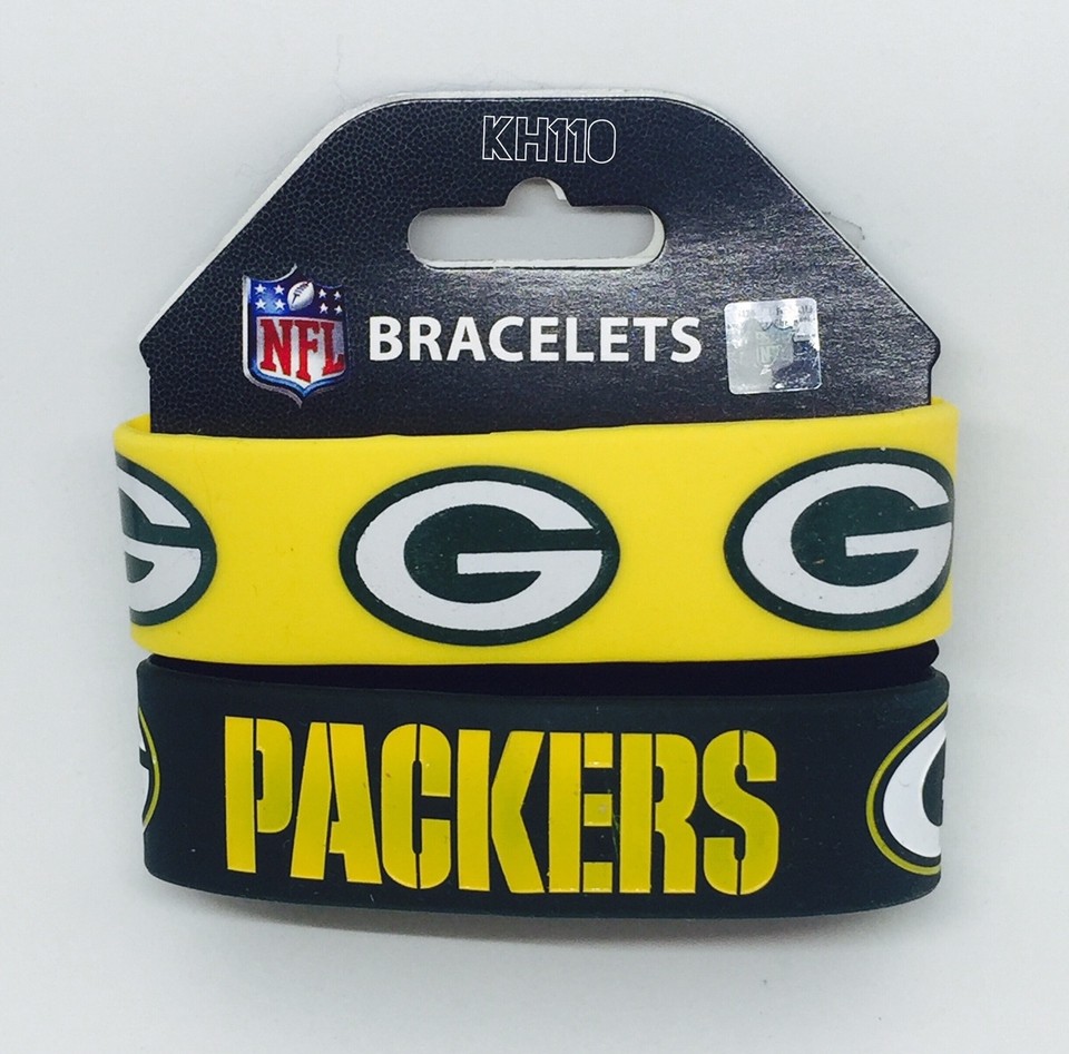 NFL Team Rubber Silicon Bracelet Wristband 2-Pack | eBay