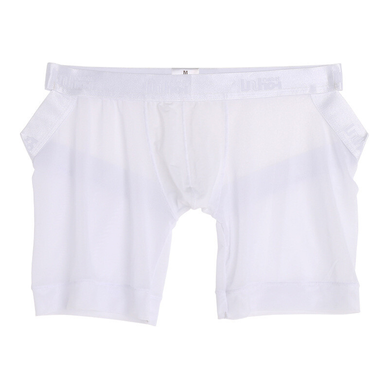 Men Sheer Mesh See-through Boxer Shorts Sexy Underwear Pouch Underpants ...