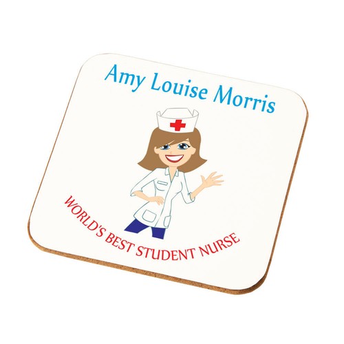 Personalised Worlds Best Student Nurse Coaster Gift Good Luck Nursing ...