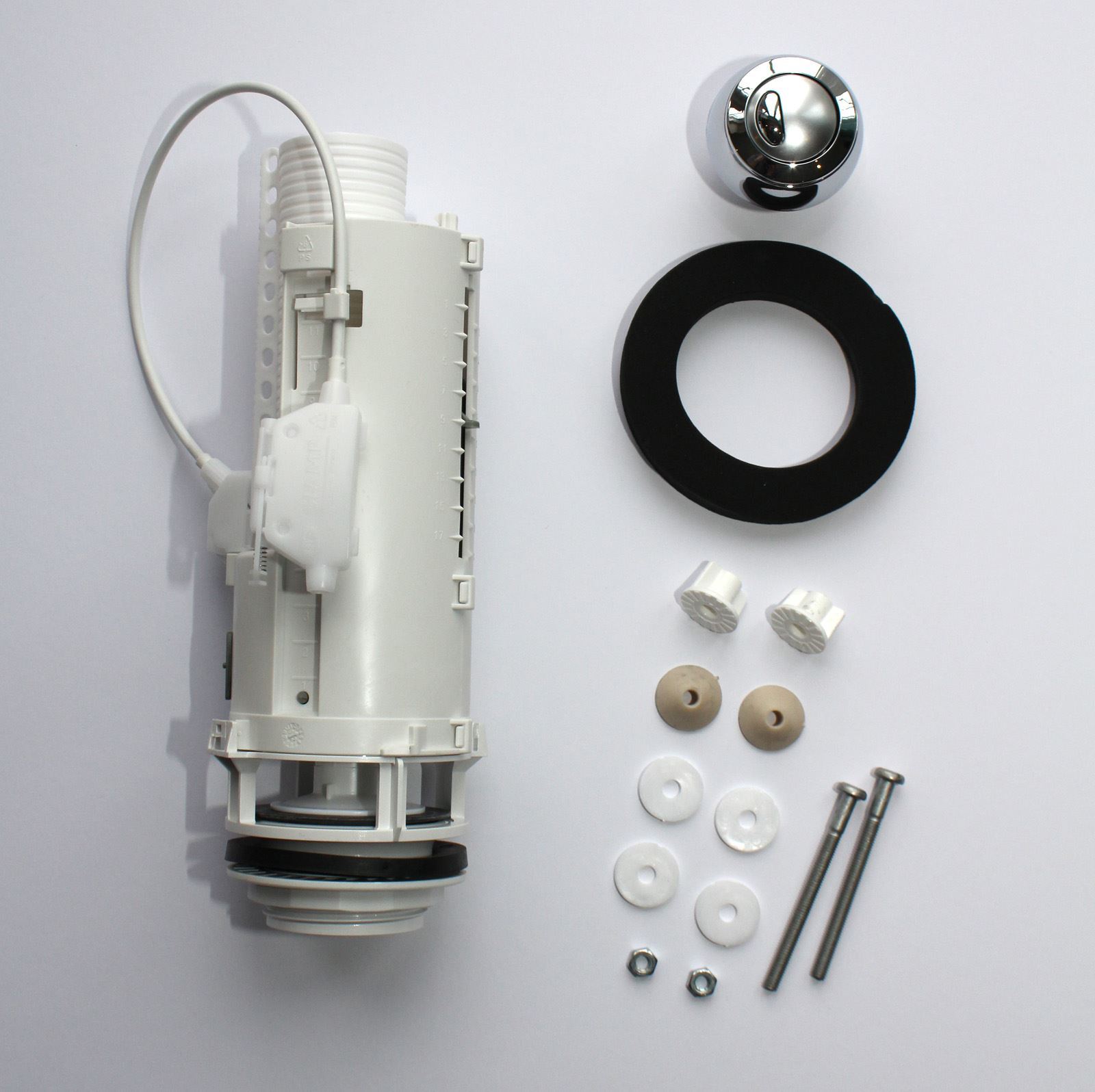 SIAMP Optima 50 DUAL FLUSH 470mm Cable, 1½” & 2” Outlet Chrome Button ...