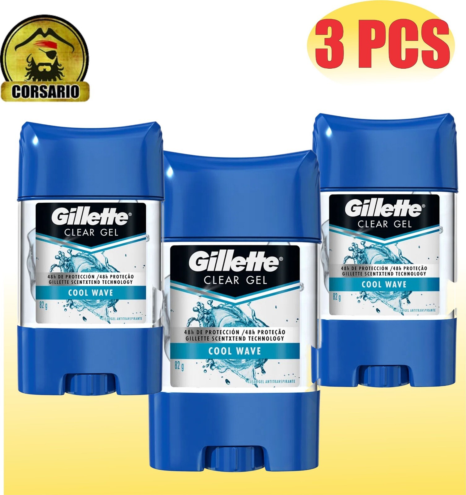 GILLETTE COOL WAVE ANTIPERSPIRANT GEL DEODORANT X 82 GR-PACK X 3 | eBay