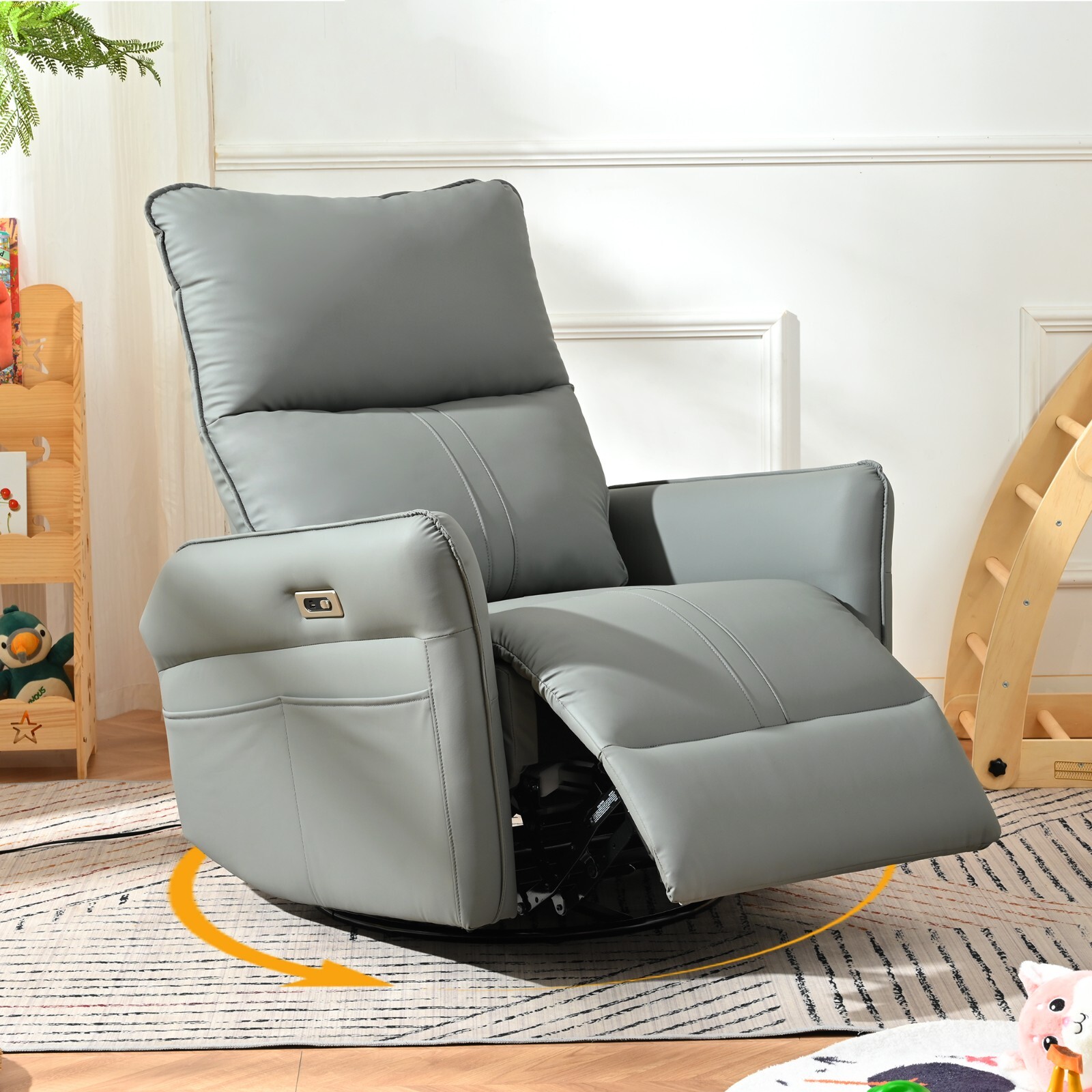 Power Swivel Rocker Chair Rocking Recliner Chair Electric Nursery ...