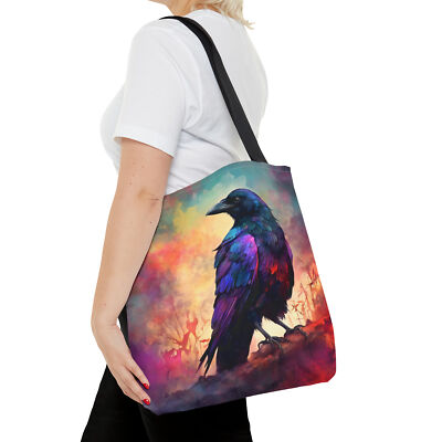 Tote Bag All Over Print Digital Design Bird 97 Crow Raven AI art | eBay