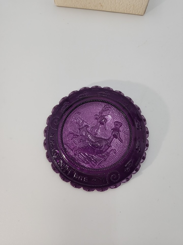 Vintage PAIRPOINT Cup Plate Purple Glass "Mr & Mrs Quack" Ducks Round ...