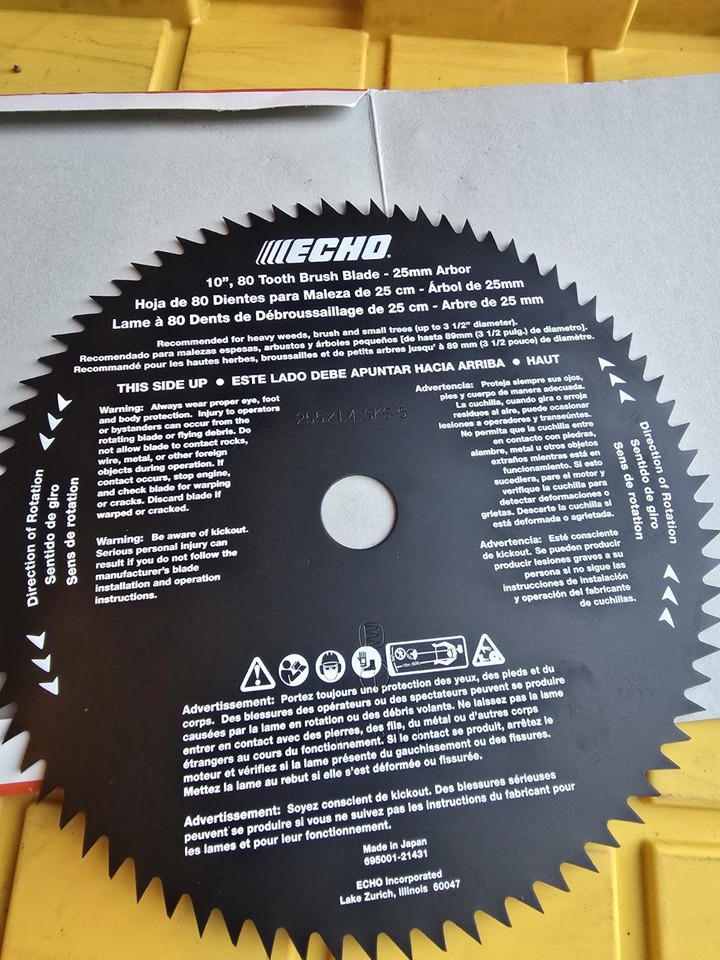Echo 10-inch 80-Tooth Brush Blade 25mm OEM | eBay