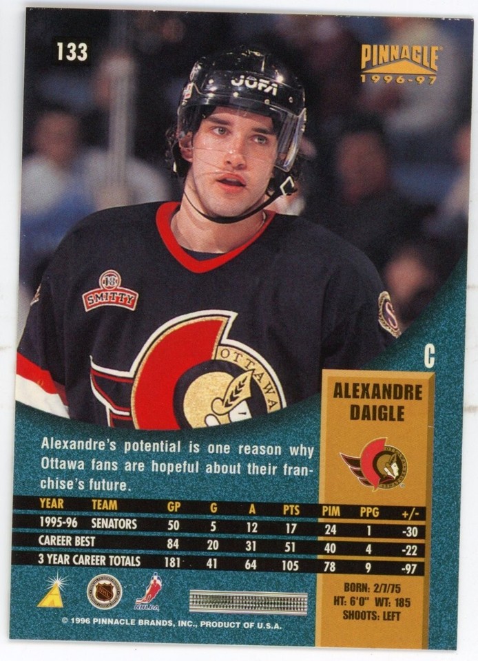1996-97 Pinnacle Alexandre Daigle Card #133 | eBay