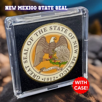 NEW MEXICO (NM) 1912 State Seal Challenge Coin Colorized USA CASE ...
