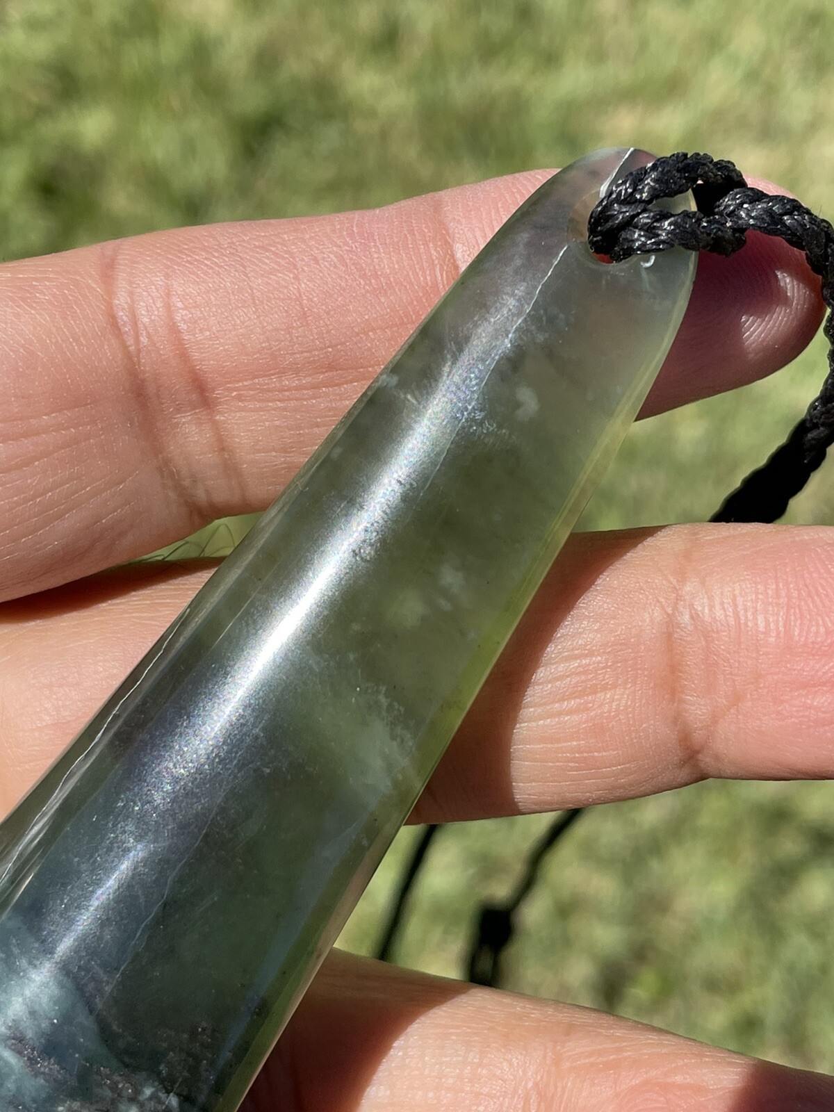 110mm NZ BOWENITE Maori Greenstone Pounamu RAREST WHITE JADE V BIG KURU ...