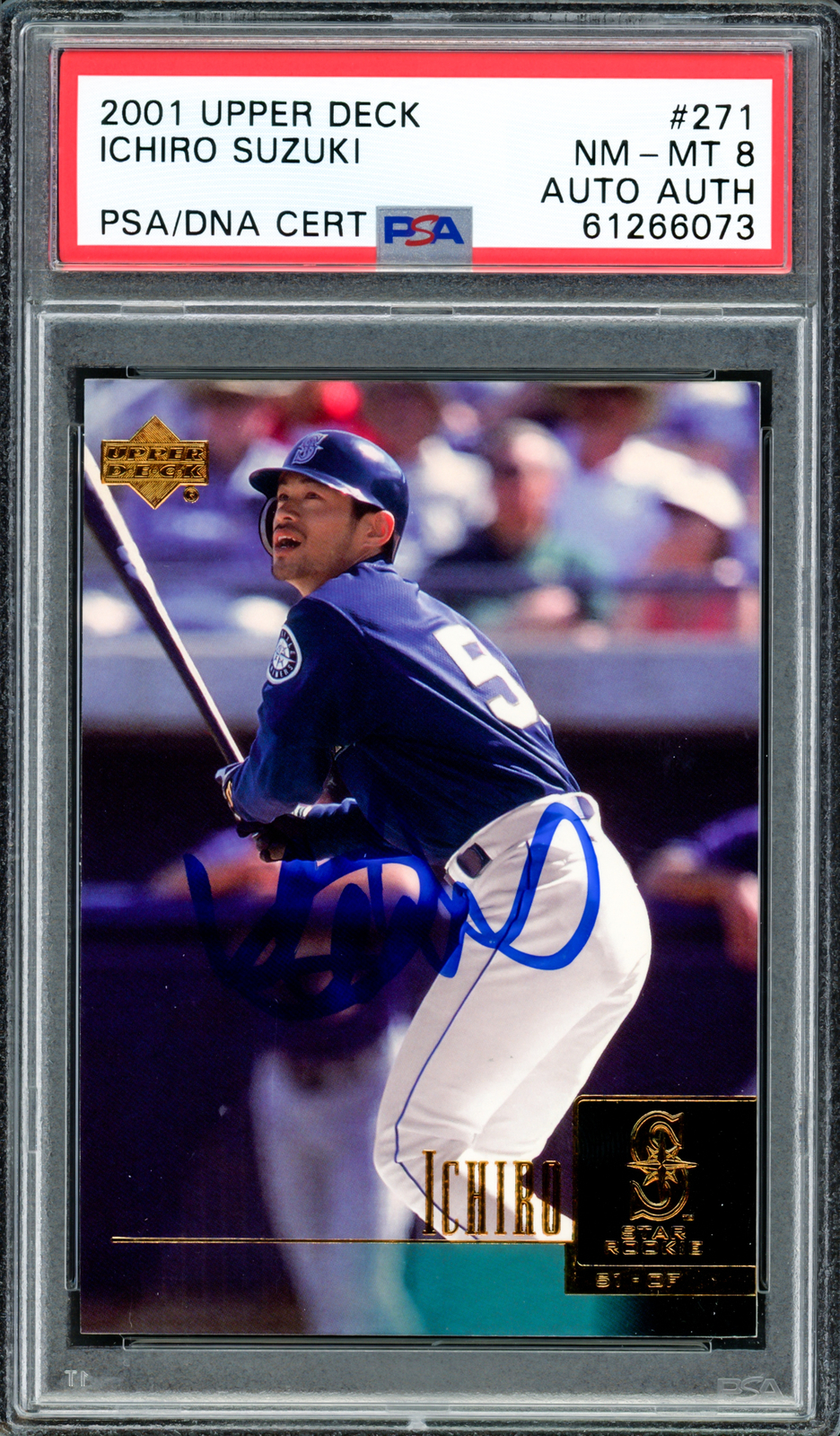 Ichiro Suzuki Autographed 2001 Upper Deck Rookie Card PSA 8 PSA/DNA ...