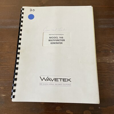 Manuals & Books - Wavetek Model