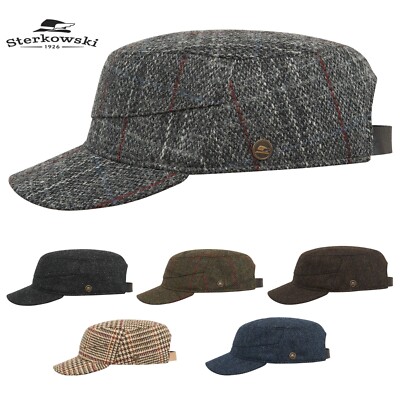 Sterkowski PATROL Harris Tweed Cap Trucker Baseball Gray/Khaki/Blue ...