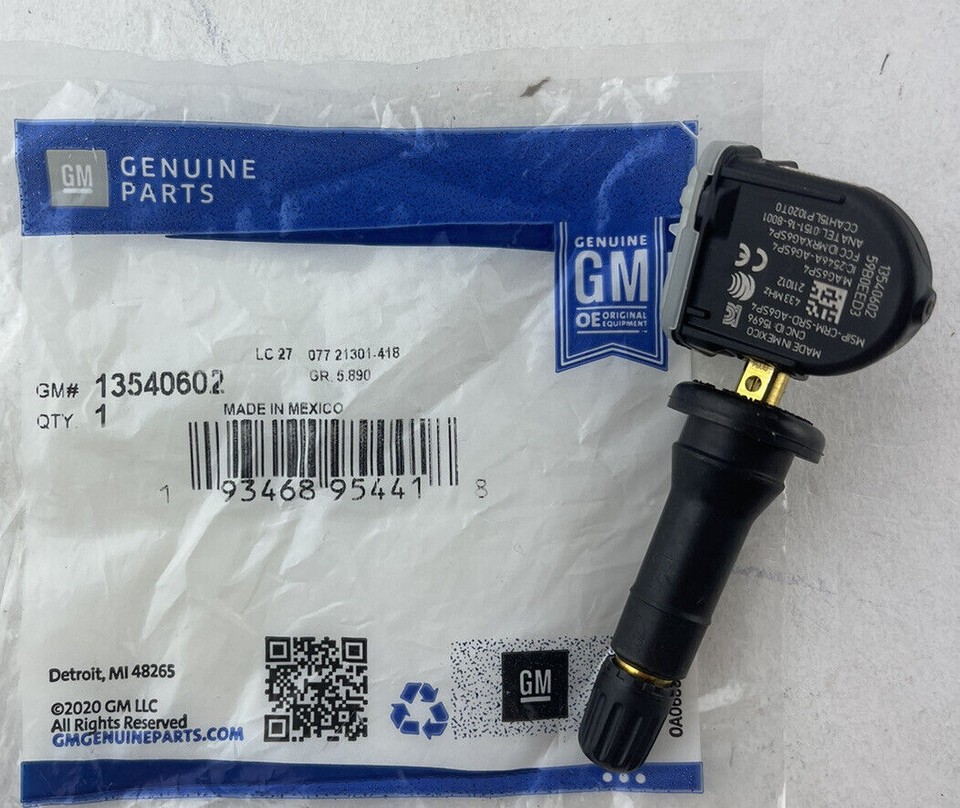 NEW GM Tire Pressure Monitoring System Sensor OEM GM Part 13540602 Free ...