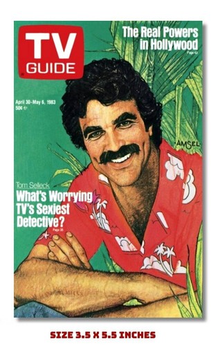 TOM SELLECK FRIDGE MAGNET 1983 TV GUIDE COVER 3.5 X 5.5 " | eBay
