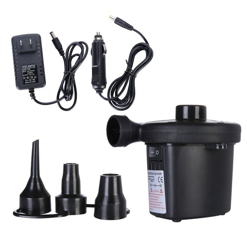 Electric Air Pump Quick Fill Inflator with 3 in 1 Nozzles Portable ...