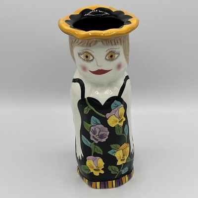 Susan Paley Bella Casa Ceramic Vase SOPHIE GANZ 10" Tall Floral See ...