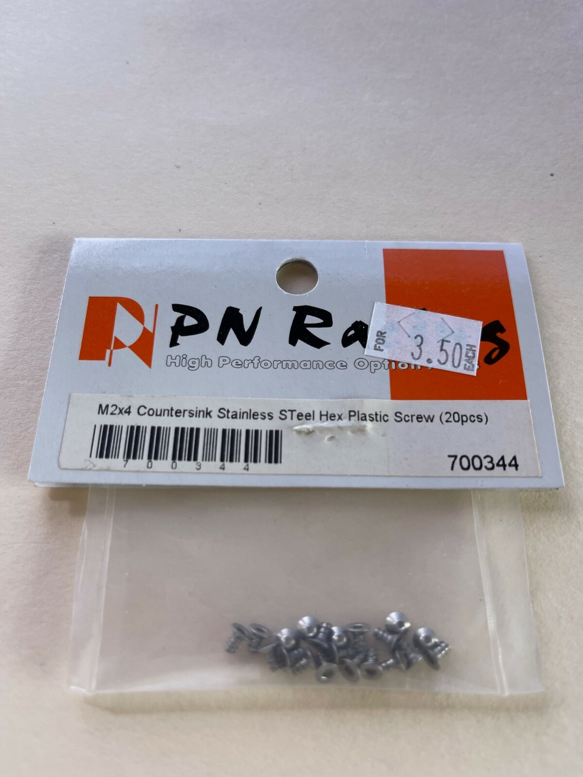 PN Racing Mini-Z M2x4 Countersink stainless Steel Hex Plastic Screw(20 ...