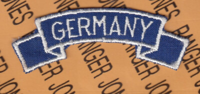 US Army GERMANY White on Blue ~3.25" German made patch tab c/e | eBay