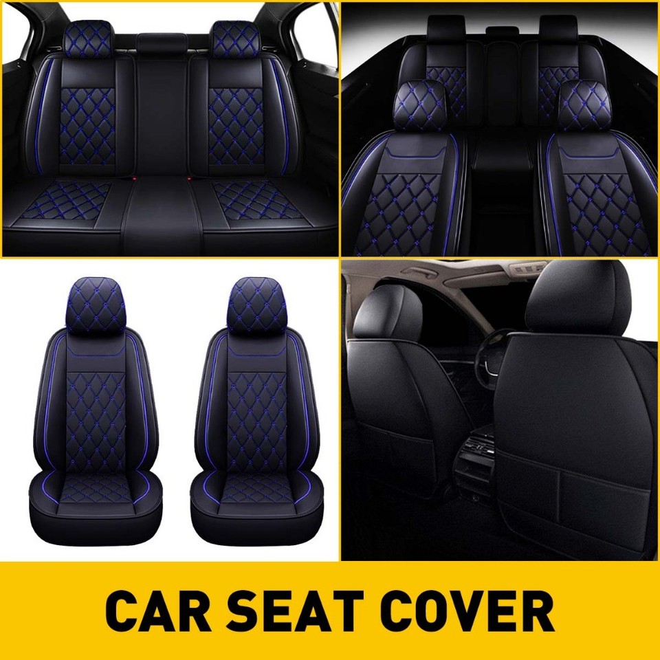 5Seat Front Car Seat Leather Cover Fit Chevy Sierra GMC Silverado Black ...