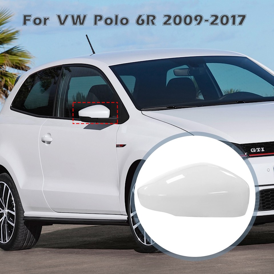 Right Side Wing Door Mirror Cover Caps Casing Candy White For VW Polo ...