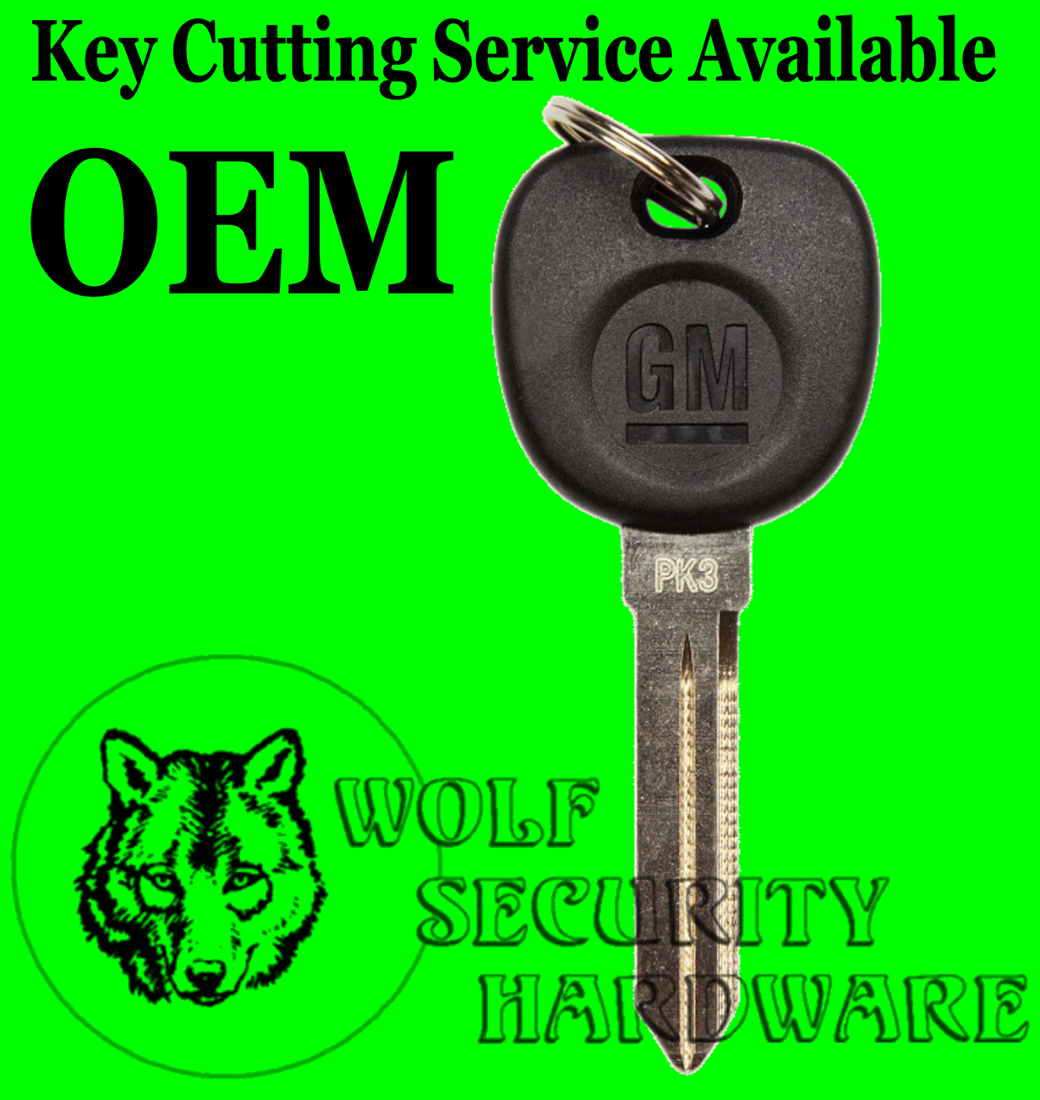 Buick Cadillac Chevy RFID Transponder PASSKEY Chip Key Blank PK3 GM ...