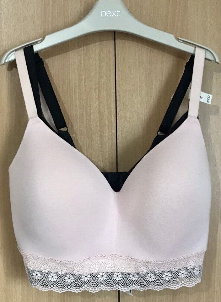 2 Pack NEXT Daisy Non-Wired Padded Bras Size 40 DD Black / Pink | eBay UK