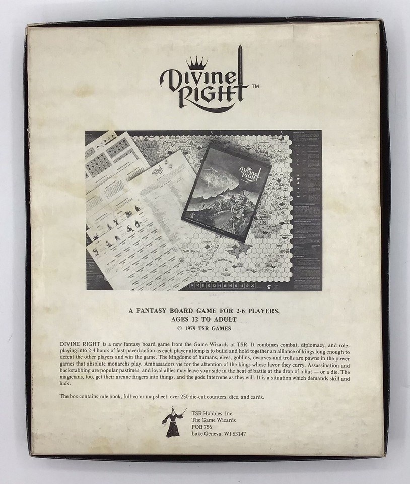 Divine Right Board Game by TSR releases in 1979 (2nd Edition) | eBay