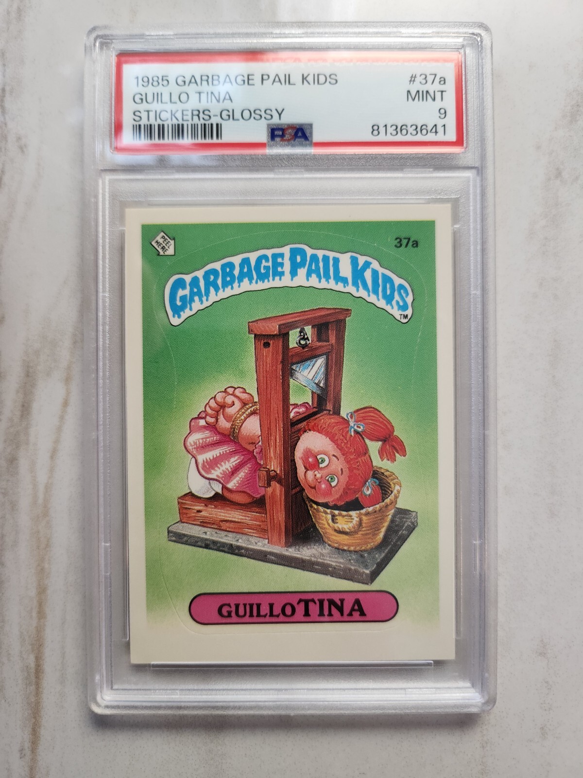 1985 Garbage Pail Kids #37a Guillo Tina Glossy - PSA 9 - GPK OS1 ...