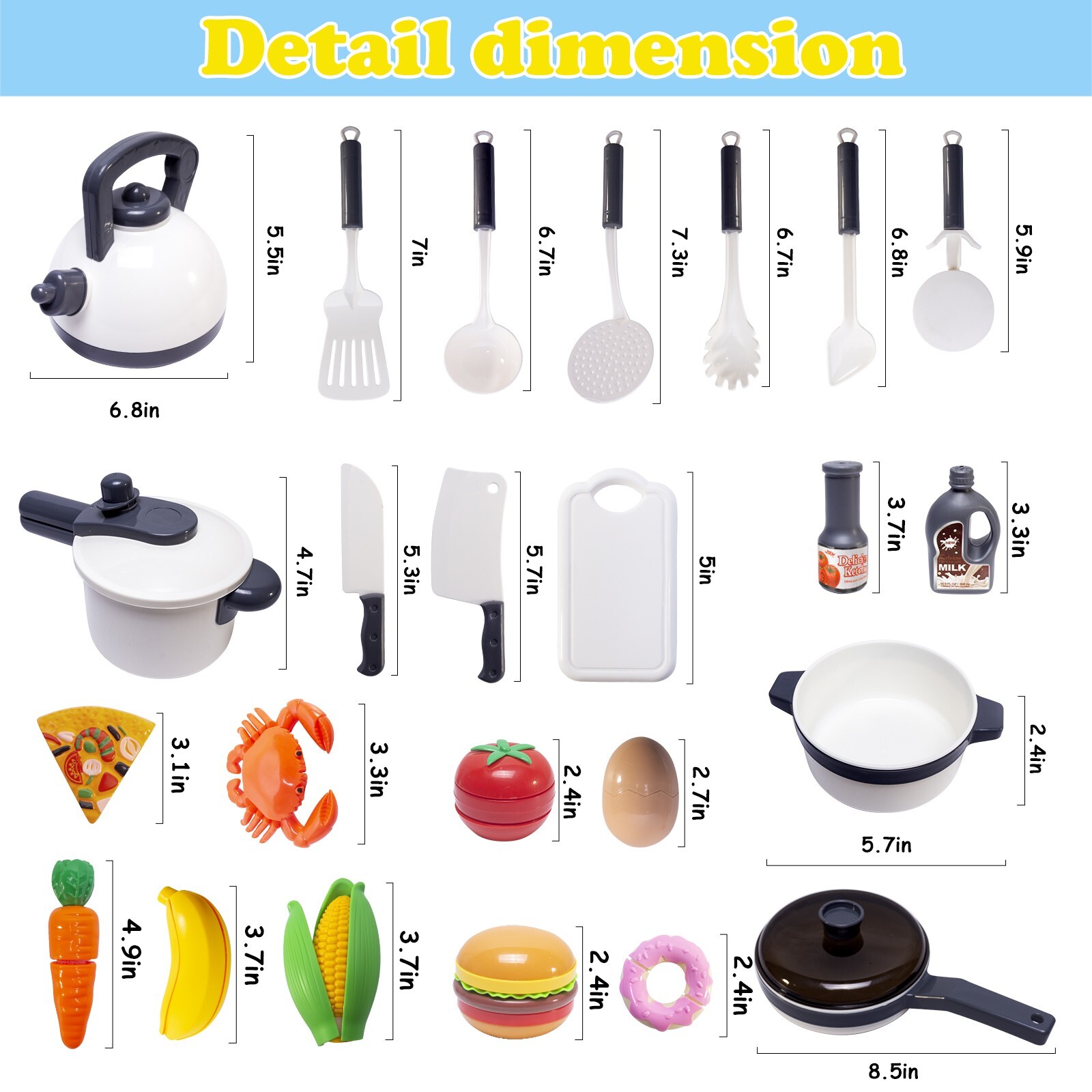 Wowlyntoy Kitchen Toy Pretend Play Cooking Set Toddler Kitchen Play ...