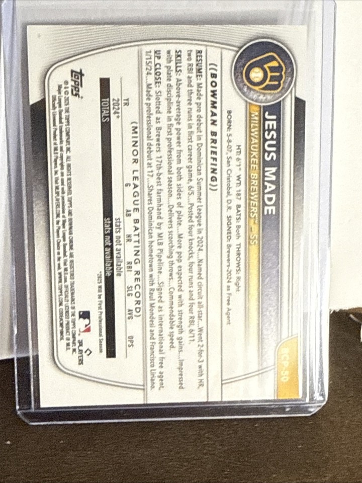 2025 Bowman Chrome Lava Refractor - Jesus Made 12/399 Number Match | eBay