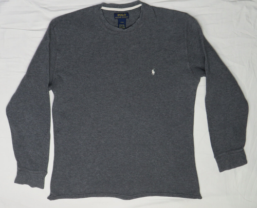 RALPH LAUREN POLO MEN SHIRT LARGE GRAY HEATHER CHARCOAL BASE LAYER ...