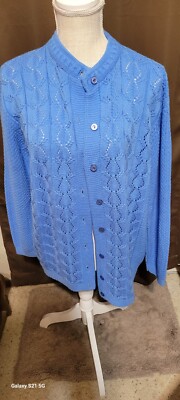 Womens Blue Large Haband Button Up Sweater | eBay