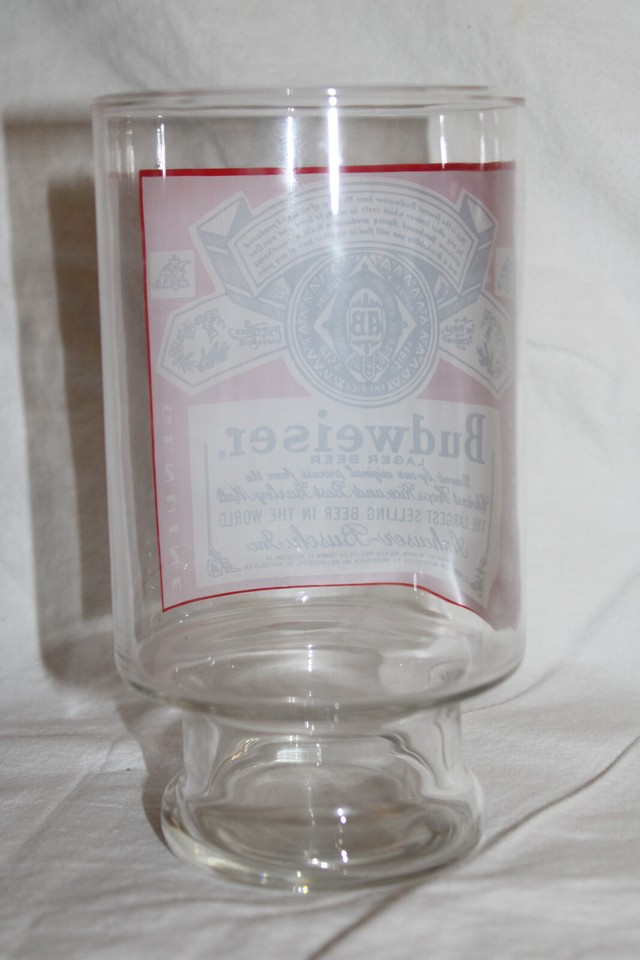 Budweiser Lager Beer Glass Large 32 Oz Gift Idea Man Cave Bar Anheuser ...