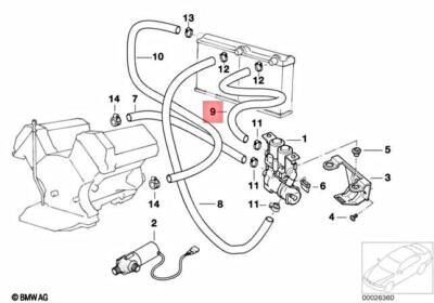 Genuine BMW HOSE For Heater Control Valve And Left Radiator OEM ...