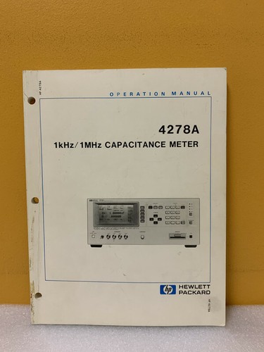 HP 04278-90000 Model 4278A 1kHz/MHz Capacitance Meter Operation Manual ...